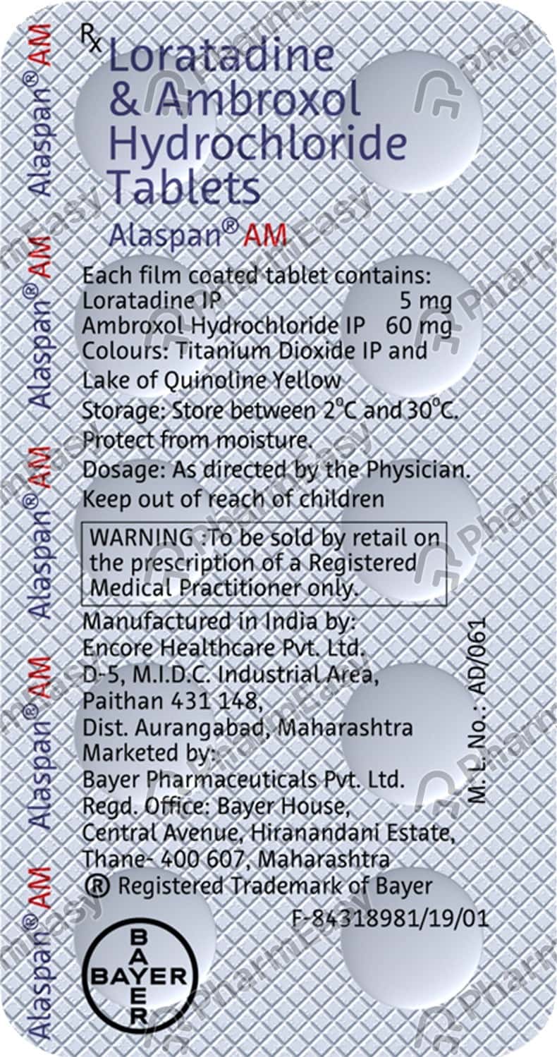 Alaspan Am Strip Of 10 Tablets: Uses, Side Effects, Price, Dosage ...