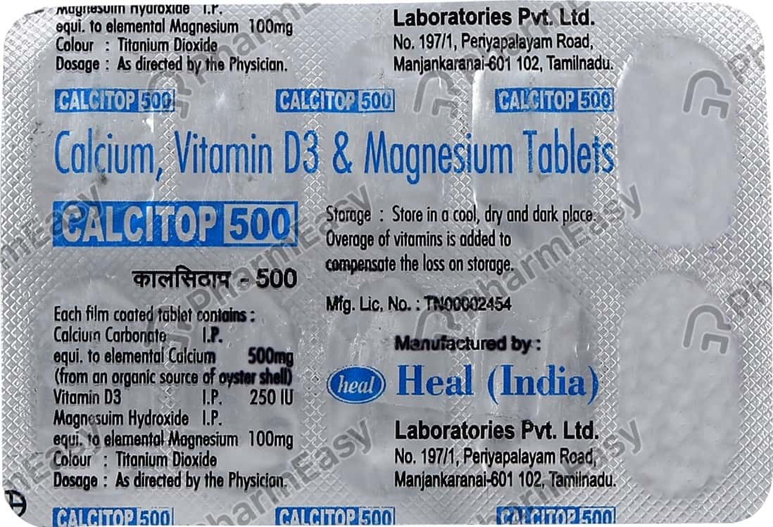 Buy Calcitop 500mg Strip Of 10 Tablets Online at Flat 15% OFF | PharmEasy
