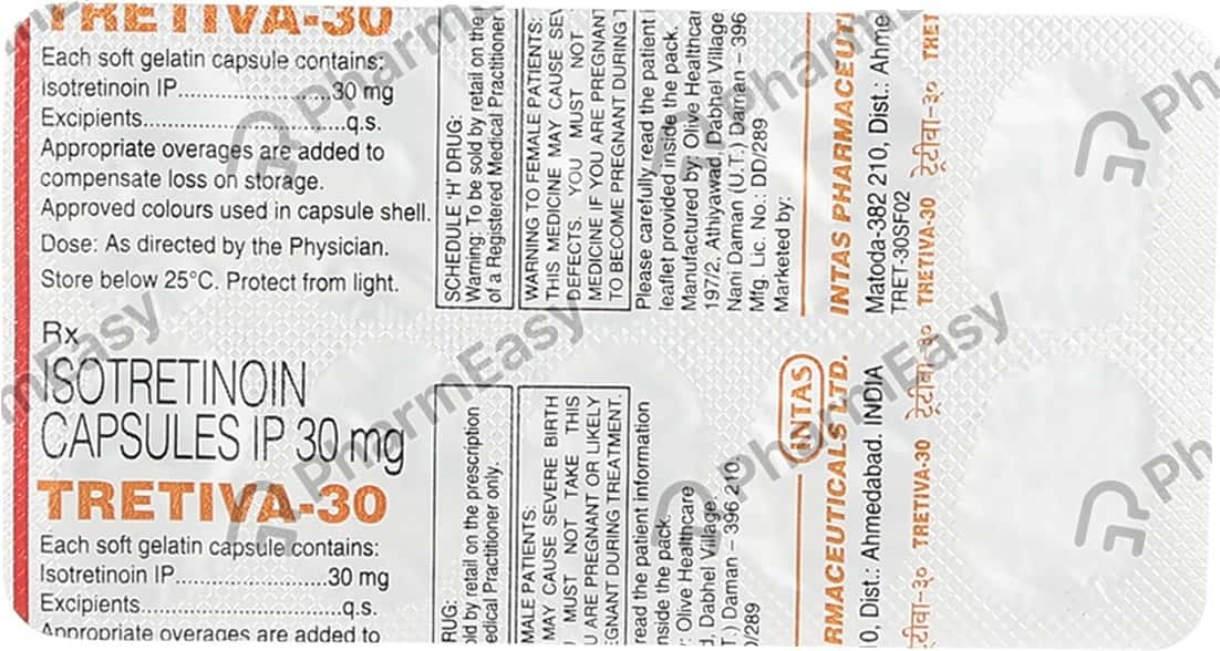 Tretiva 30 MG Capsule (10): Uses, Side Effects, Price & Dosage | PharmEasy