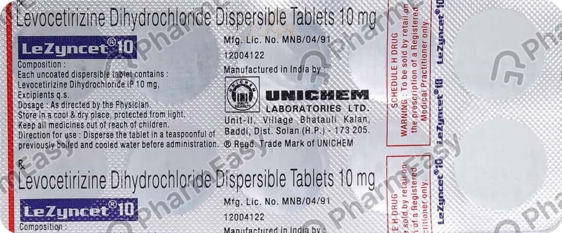 Lezyncet Dt 10 MG Tablet (10): Uses, Side Effects, Price & Dosage ...
