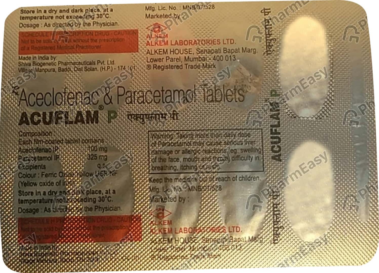 Acuflam P Strip Of 10 Tablets: Uses, Side Effects, Price & Dosage ...