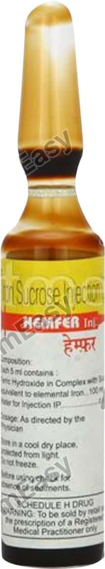 Hemfer 100 MG Injection (5): Uses, Side Effects, Price & Dosage | PharmEasy