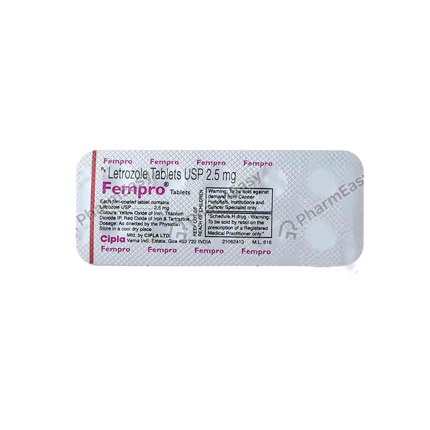 Buy Fempro 2.5mg Strip Of 10 Tablets Online at Flat 18% OFF* | PharmEasy