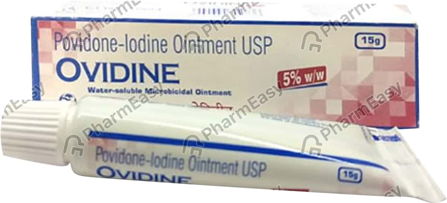 Ovidine 5 %W/W Ointment (15): Uses, Side Effects, Price & Dosage ...