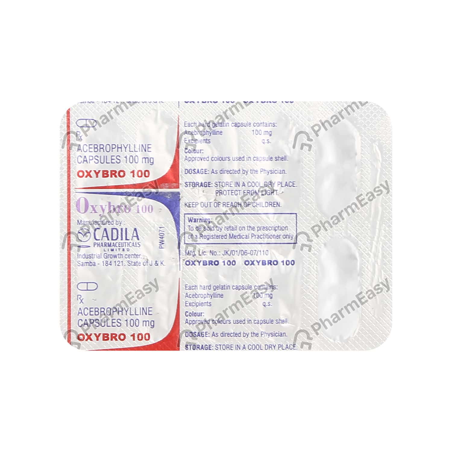Buy Oxybro 100 MG Capsule (10) Online at Flat 18% OFF* | PharmEasy