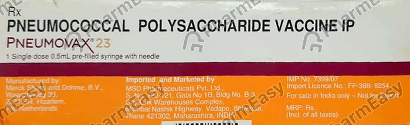 Pneumovax 25 MCG Injection (0.5): Uses, Side Effects, Price & Dosage ...