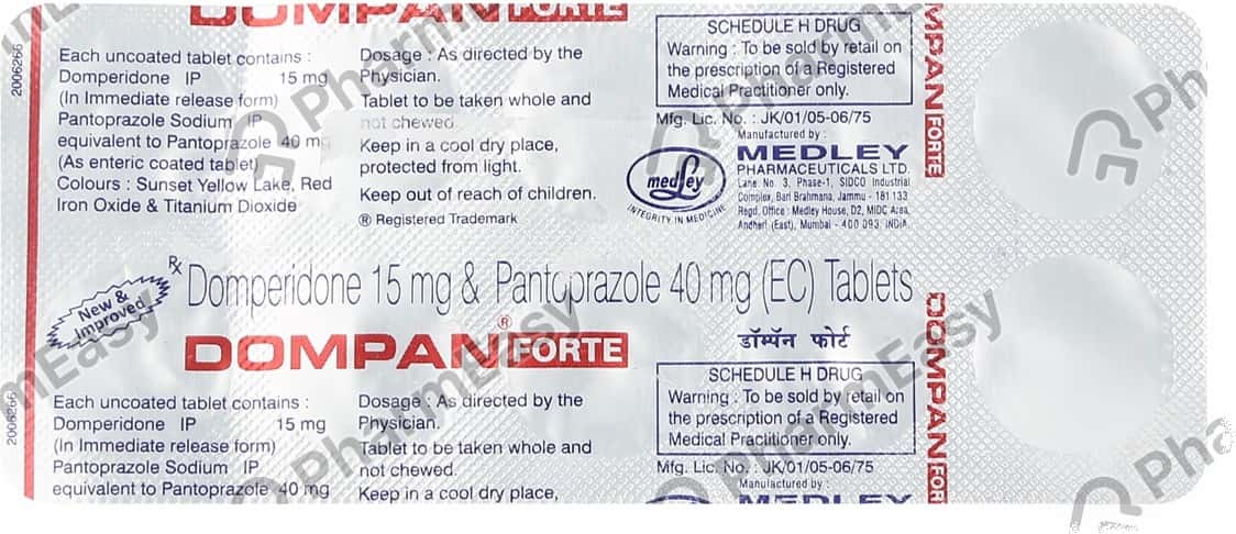 Dompan Forte Strip Of 10 Tablets: Uses, Side Effects, Price & Dosage ...