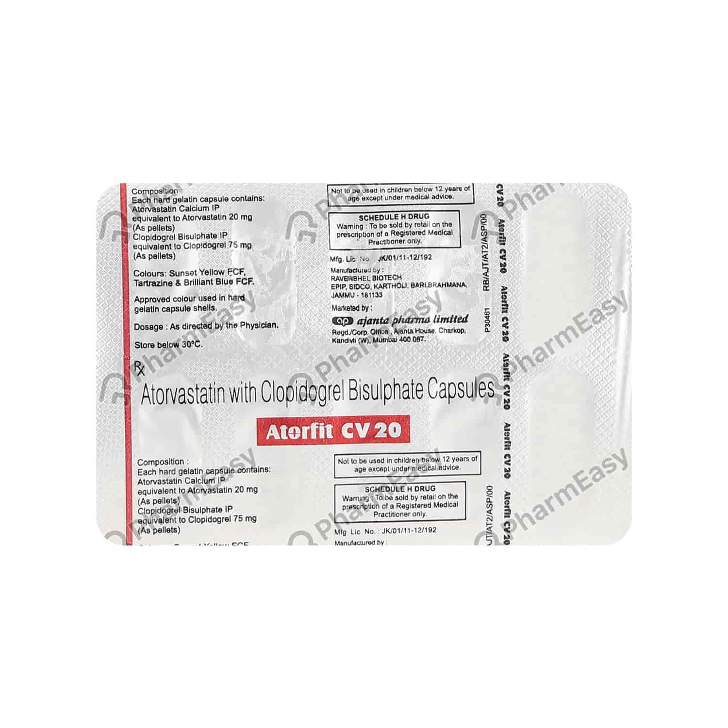 Buy Atorfit Cv 20mg Strip Of 10 Capsules Online at Flat 18% OFF ...