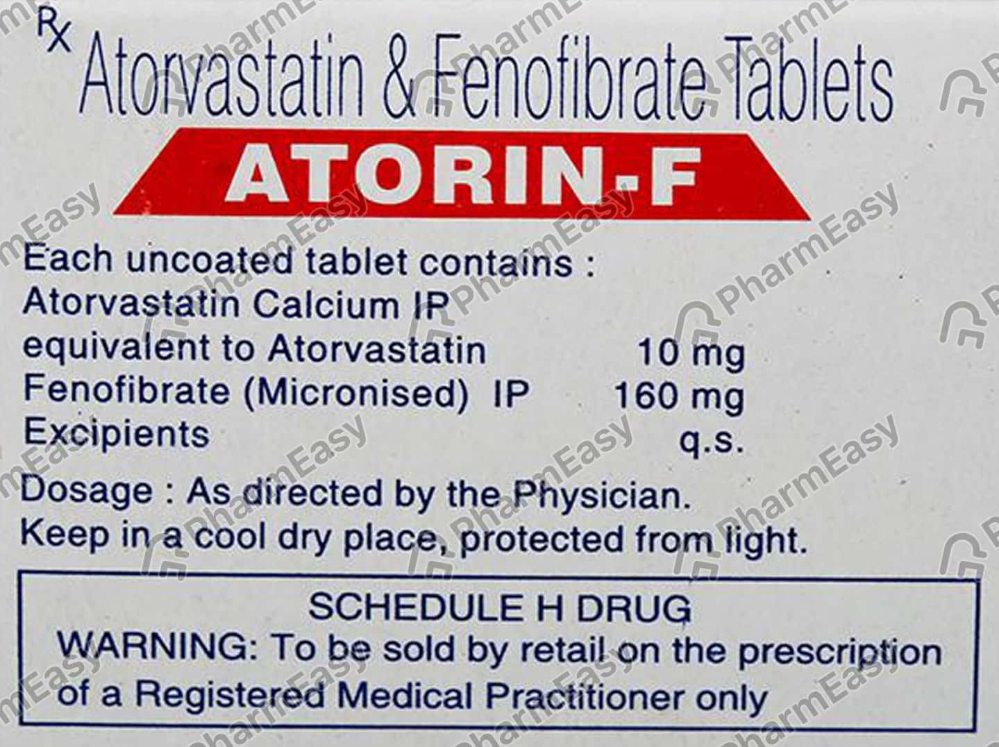 Atorin F Strip Of 10 Tablets: Uses, Side Effects, Price & Dosage ...