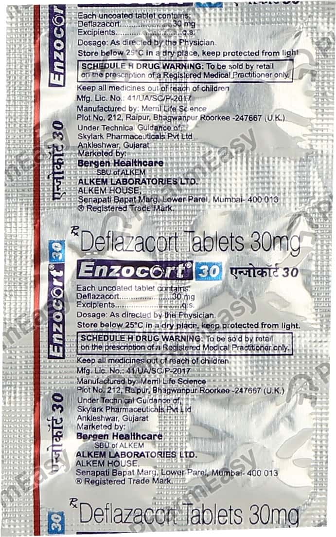 Enzocort 30 MG Tablet (6): Uses, Side Effects, Price & Dosage | PharmEasy