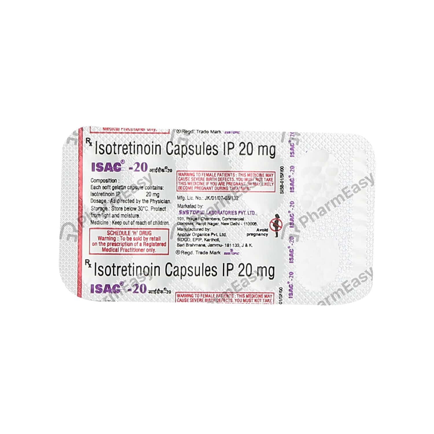 Isac 20 MG Capsule (10) - Uses, Side Effects, Dosage, Composition ...