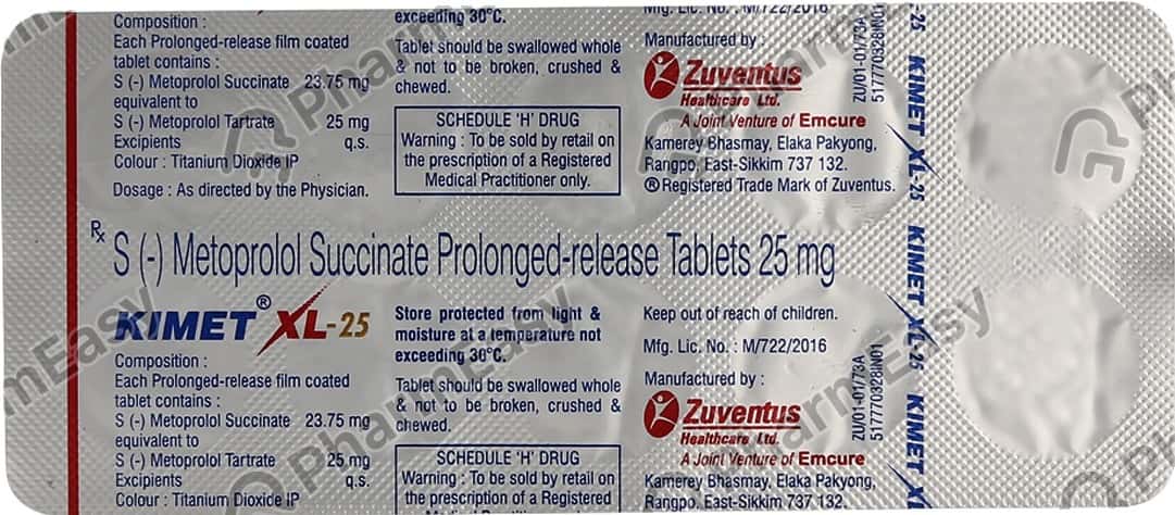 Kimet Xl 25 MG Tablet (10): Uses, Side Effects, Price & Dosage | PharmEasy