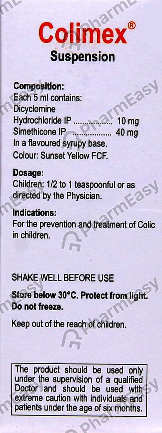 Colimex Suspension 30ml: Uses, Side Effects, Price & Dosage | PharmEasy
