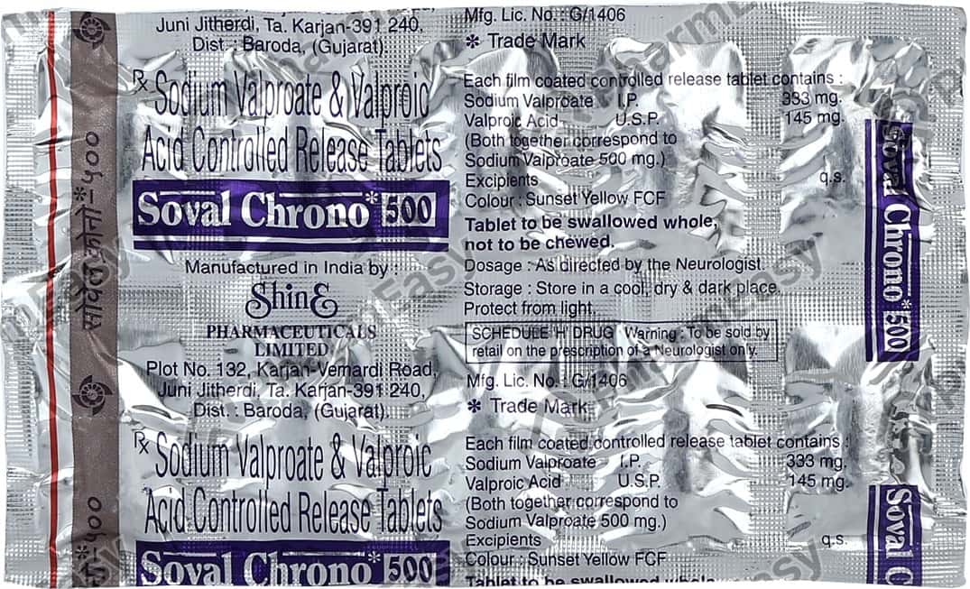 Soval Chrono 500mg Strip Of 10 Tablets: Uses, Side Effects, Price ...