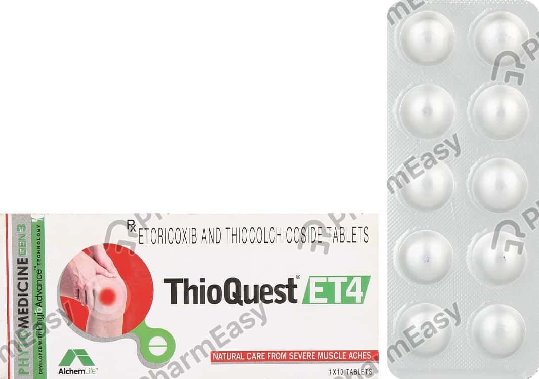 Thioquest Et 4mg Strip Of 10 Tablets: Uses, Side Effects, Price ...