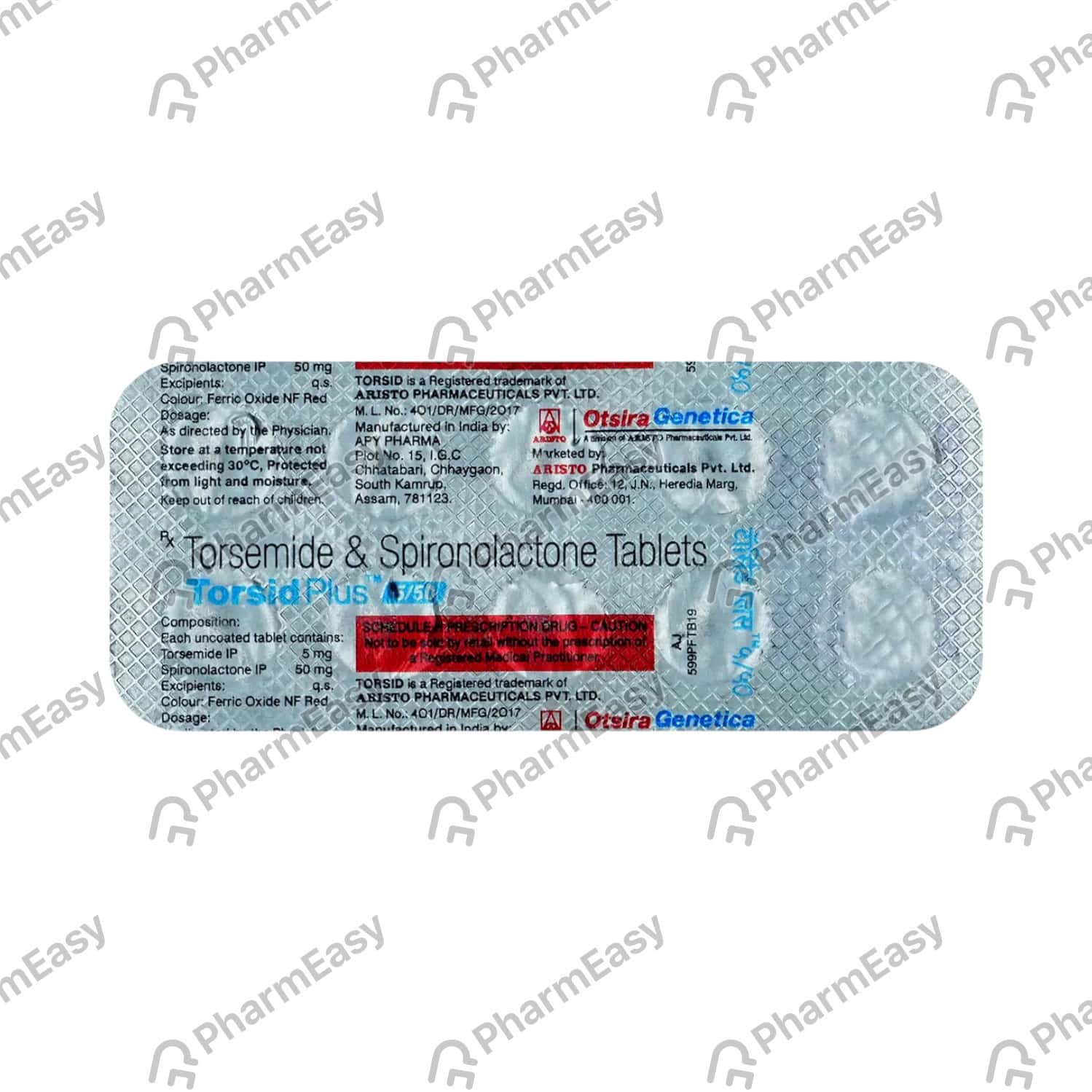Torsid Plus 5/50mg Strip Of 10 Tablets: Uses, Side Effects, Price ...