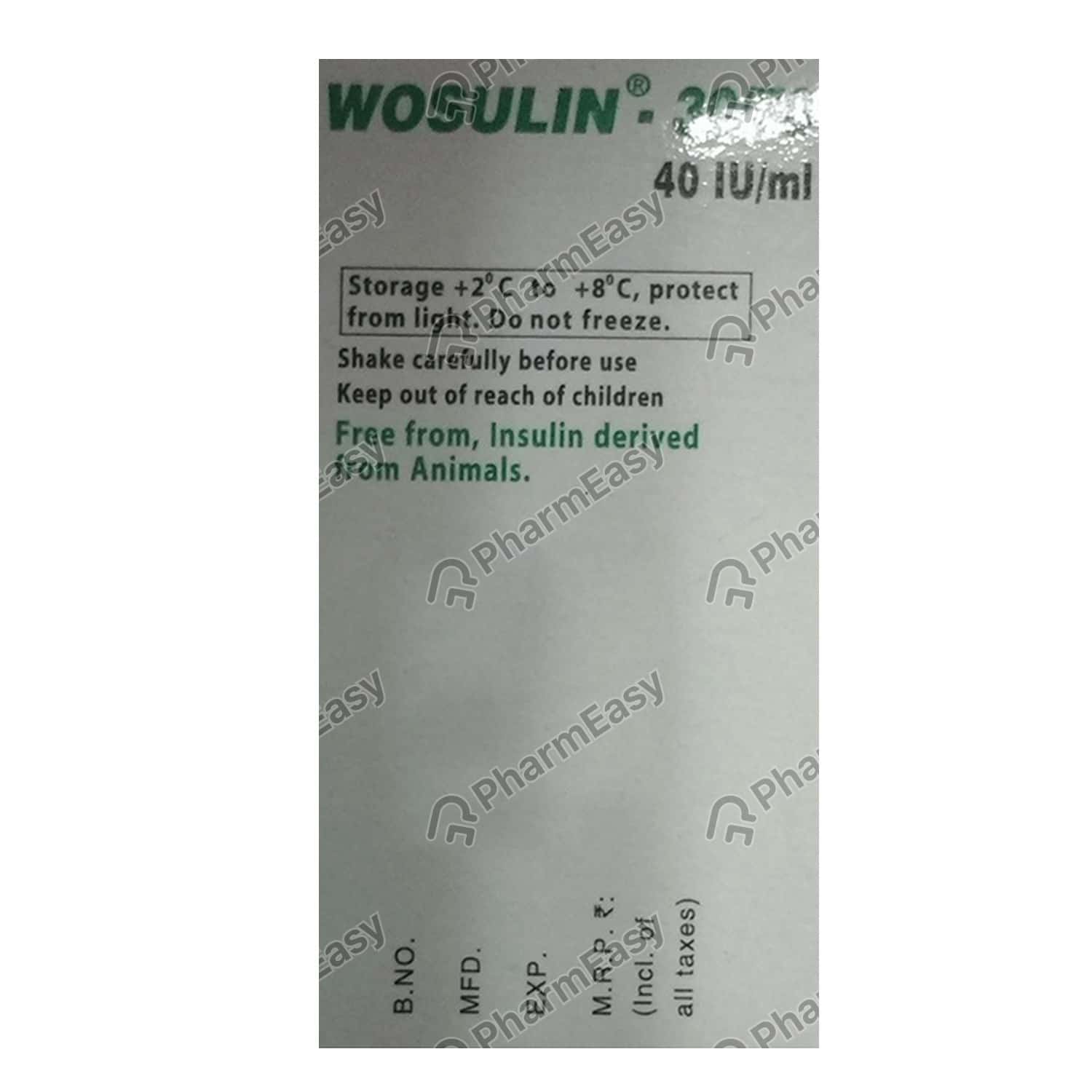 Wosulin 40 IU/ML Injection (10): Uses, Side Effects, Price & Dosage ...