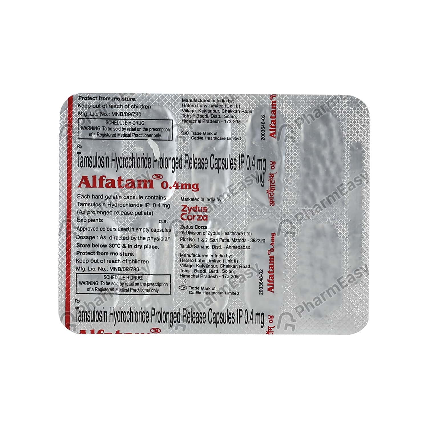 Buy Alfatam 0.4 MG Capsule (10) Online at Flat 18% OFF* | PharmEasy