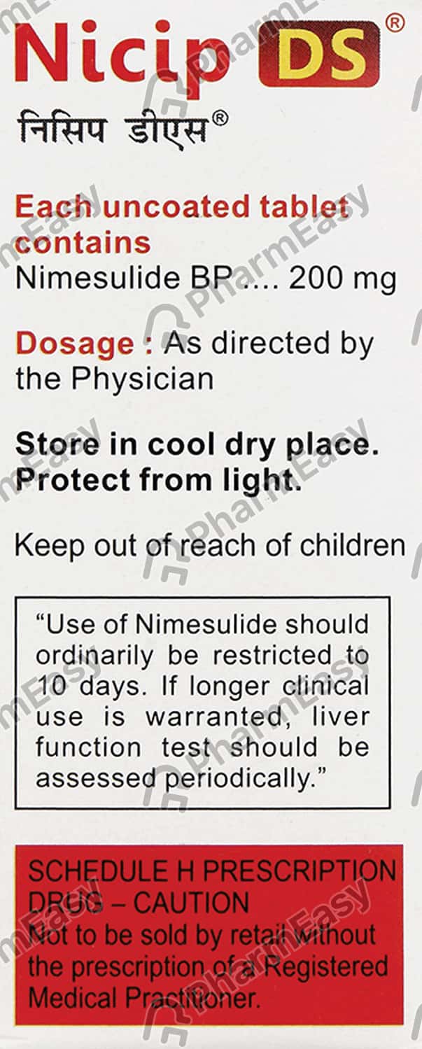 Nicip Ds 200 MG Tablet (10): Uses, Side Effects, Price & Dosage | PharmEasy