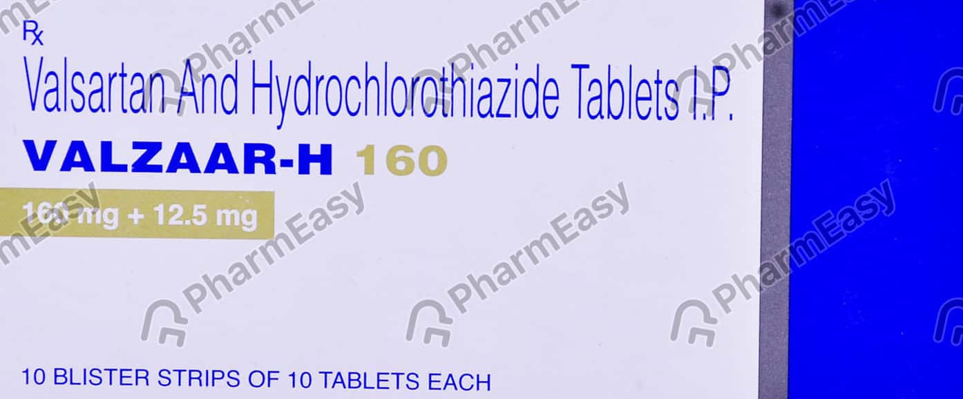 Valzaar H 160mg Strip Of 10 Tablets: Uses, Side Effects, Price & Dosage ...