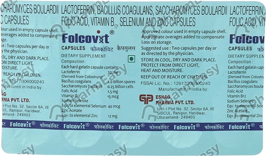 Buy Folcovit Strip Of 10 Capsules Online at Flat 15% OFF | PharmEasy