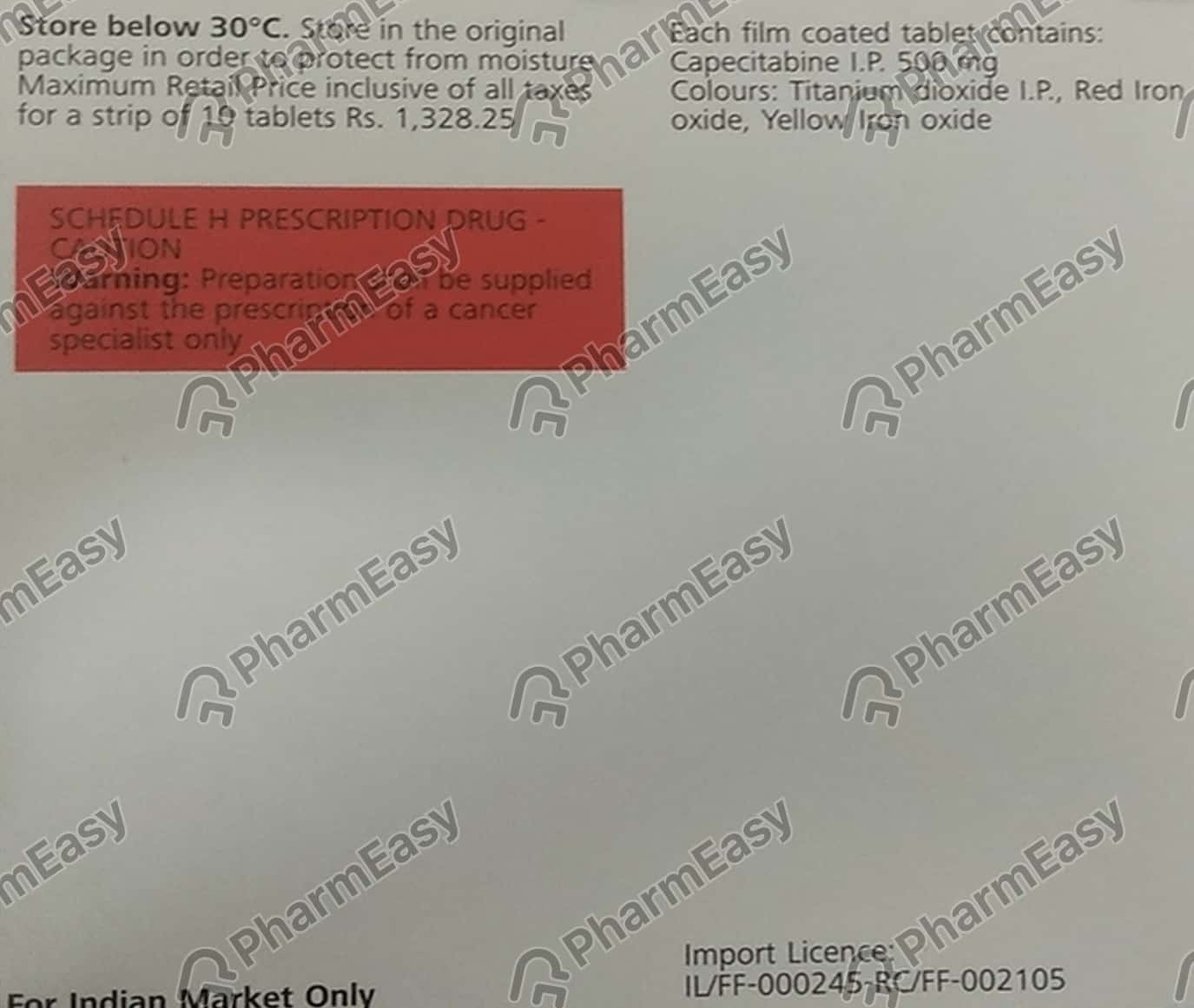 Xeloda 500 MG Tablet (10): Uses, Side Effects, Price & Dosage | PharmEasy