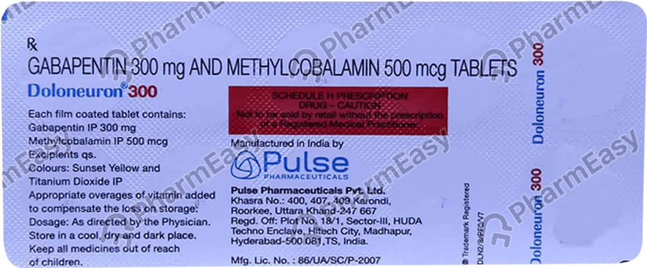 Doloneuron 300mg Strip Of 10 Tablets: Uses, Side Effects, Price & Dosage | PharmEasy