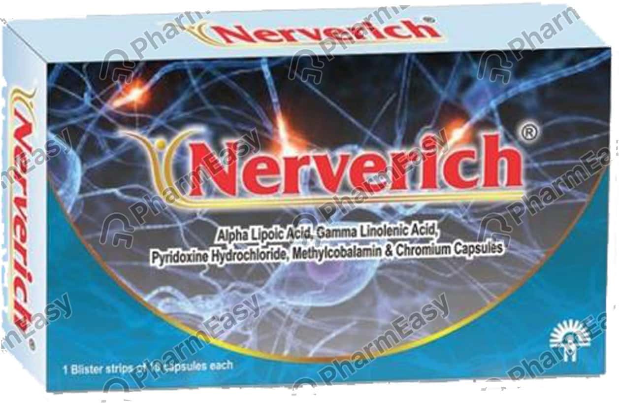 Buy Nerverich Strip Of 10 Capsules Online at Flat 15% OFF | PharmEasy
