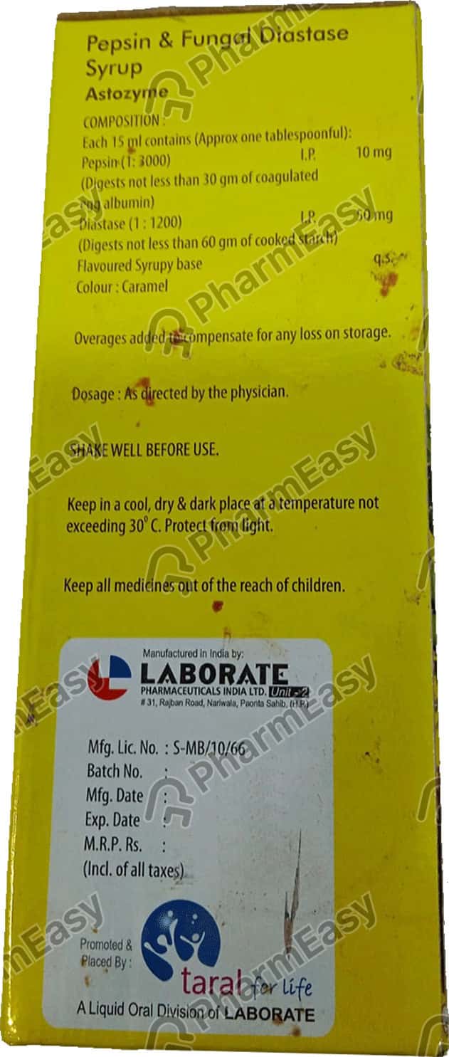 Astozyme Pineapple Flavour Bottle Of 200ml Syrup: Uses, Side Effects ...