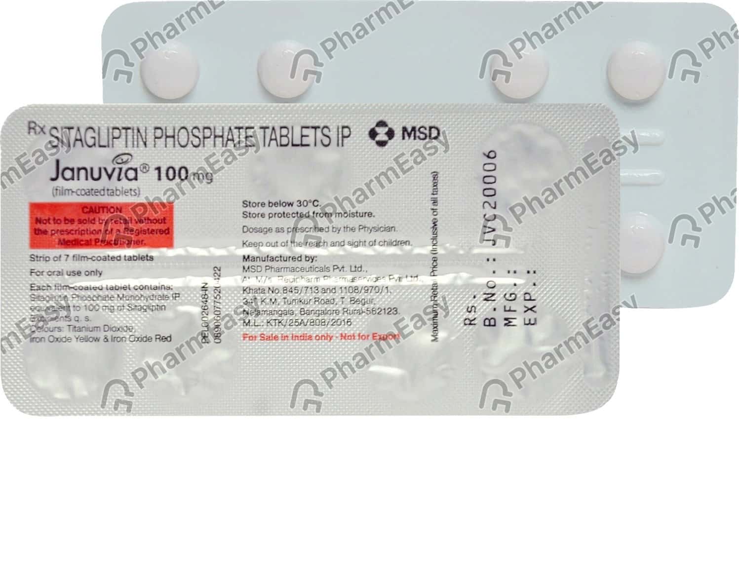 Januvia 100 MG Tablet (7): Uses, Side Effects, Price, Dosage ...