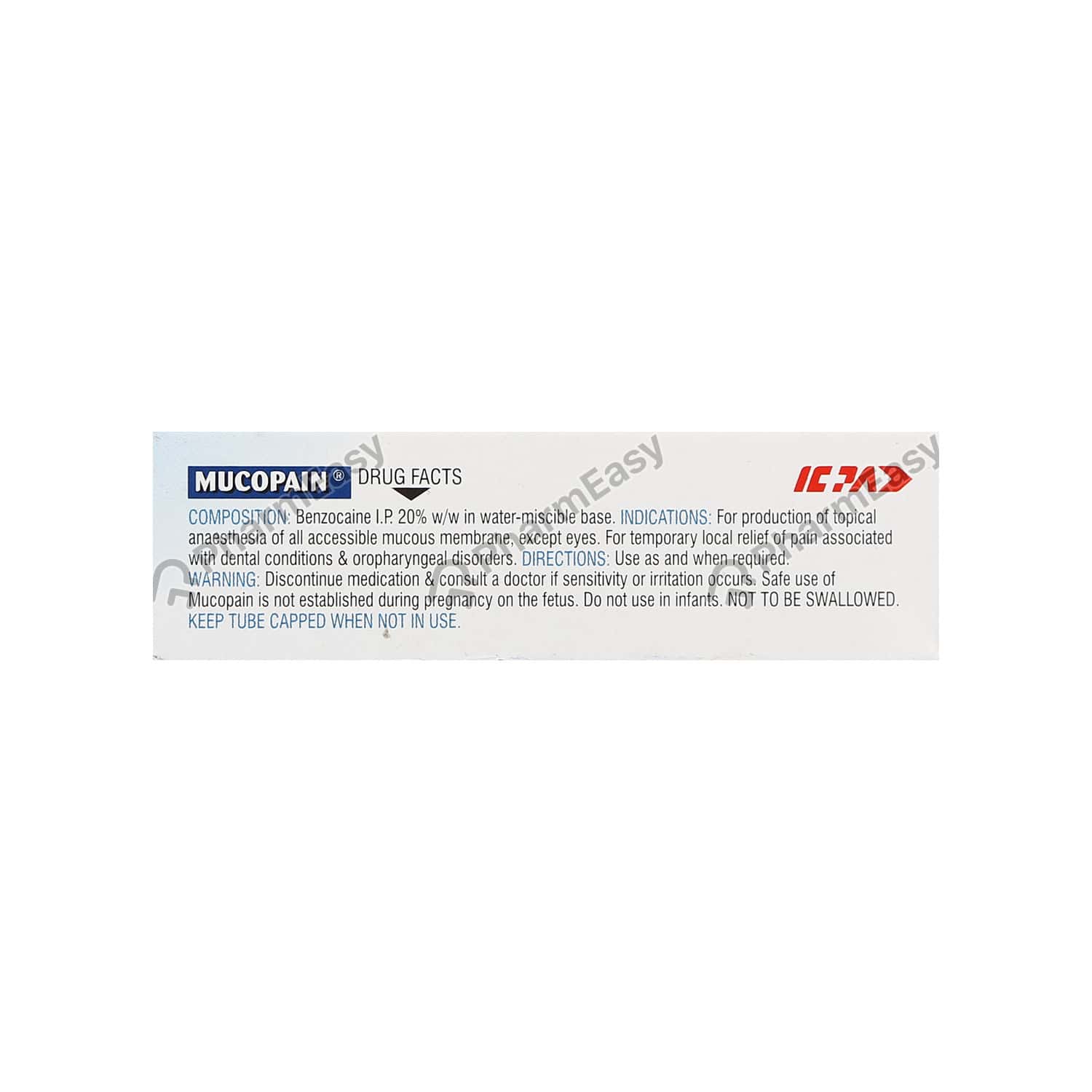 Buy Mucopain 20% Gel 15gm Online at Flat 18% OFF* | PharmEasy