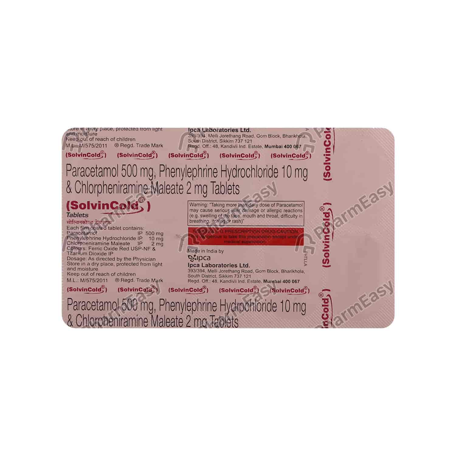 Buy Solvin Cold Tablet Online at Flat 18% OFF* | PharmEasy