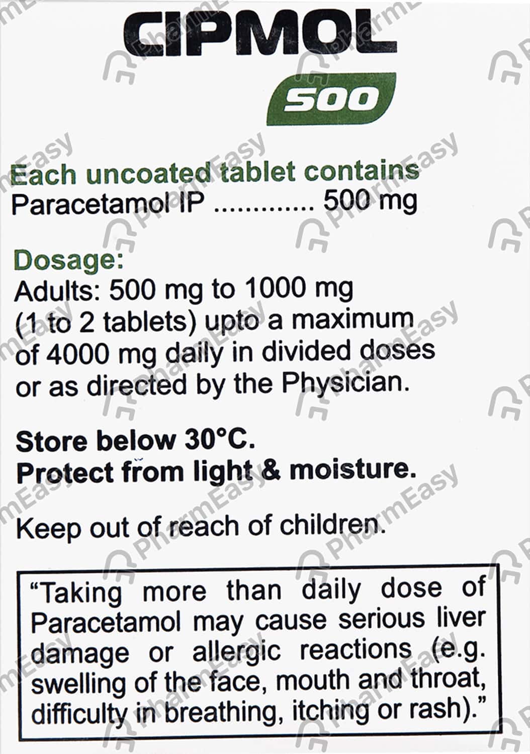 Cipmol 500 MG Tablet (10): Uses, Side Effects, Price, Dosage ...