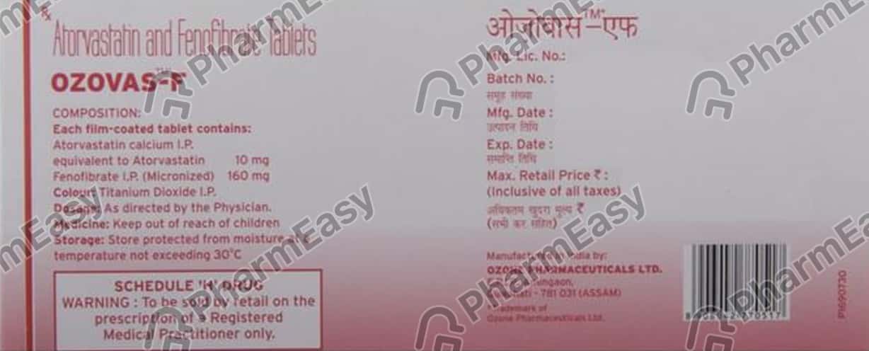 Ozovas F Strip Of 10 Tablets: Uses, Side Effects, Price & Dosage ...