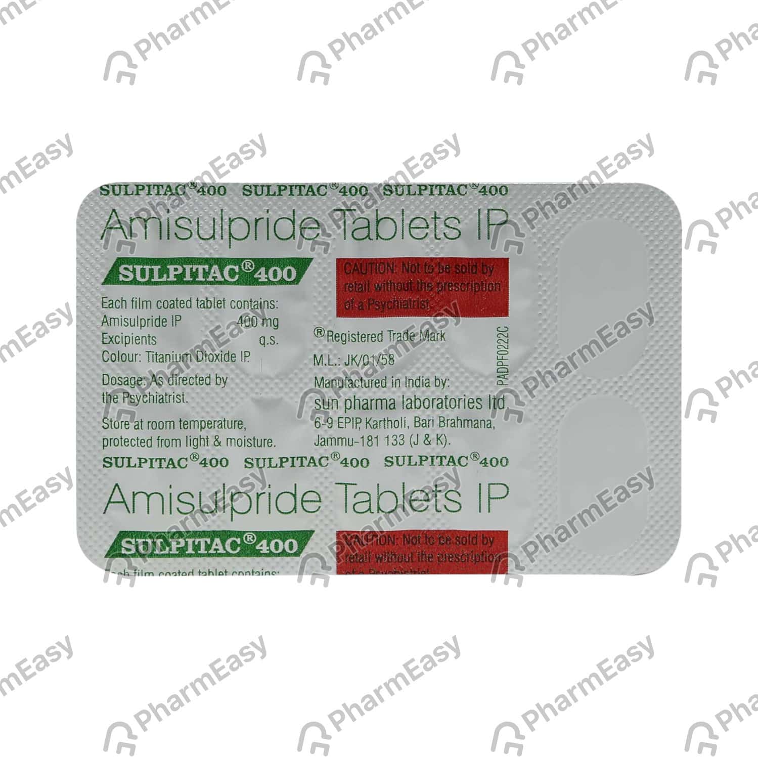 Sulpitac 400 MG Tablet (10): Uses, Side Effects, Price & Dosage | PharmEasy