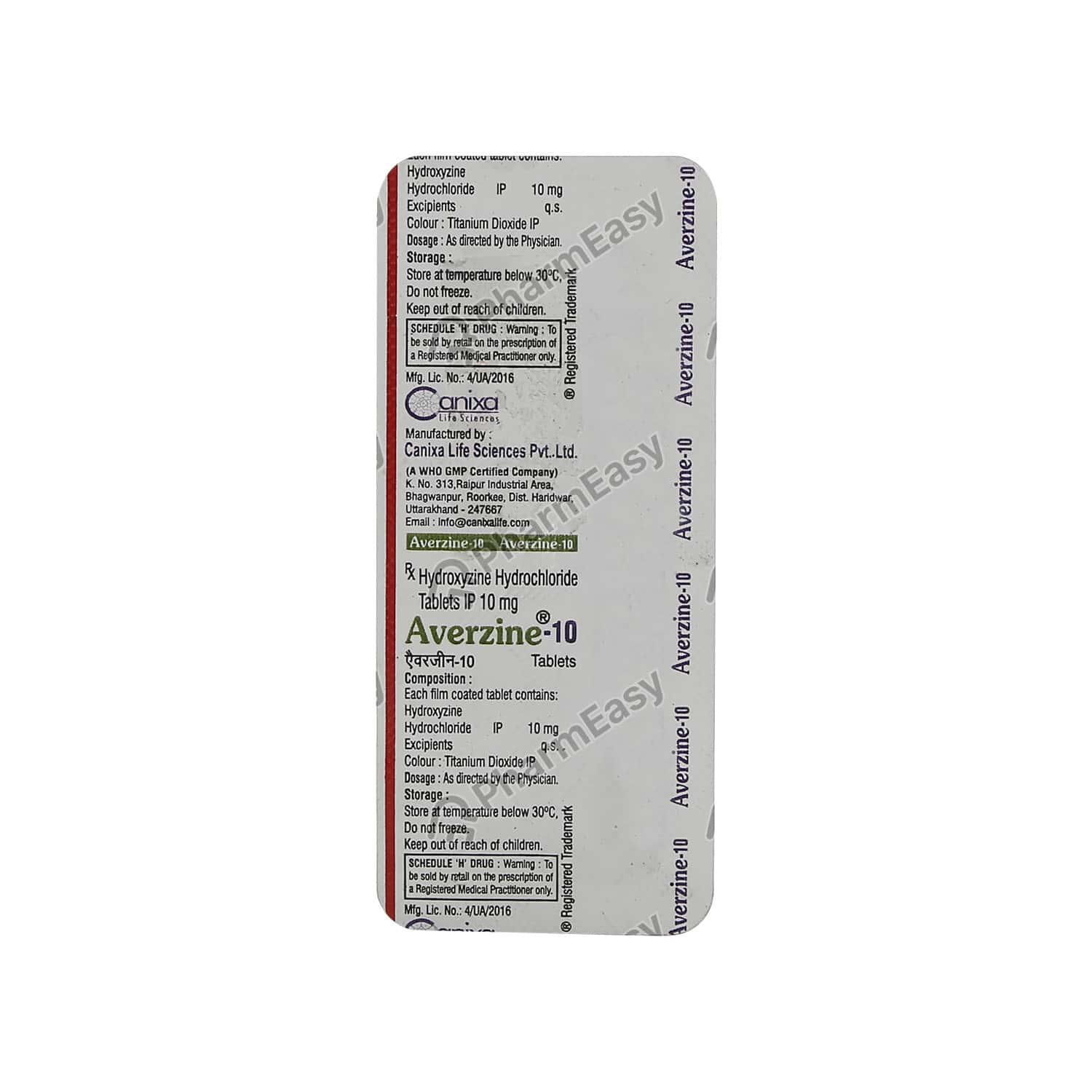 Buy Averzine 10 MG Tablet (10) Online at Flat 18% OFF* | PharmEasy