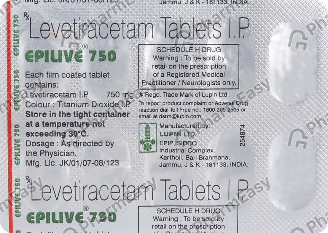 Epilive 750 MG Tablet (10): Uses, Side Effects, Price & Dosage | PharmEasy