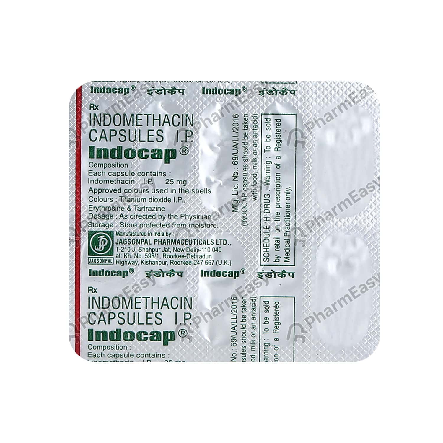 Buy Indocap 25 MG Capsule (10) Online at Flat 18% OFF* | PharmEasy
