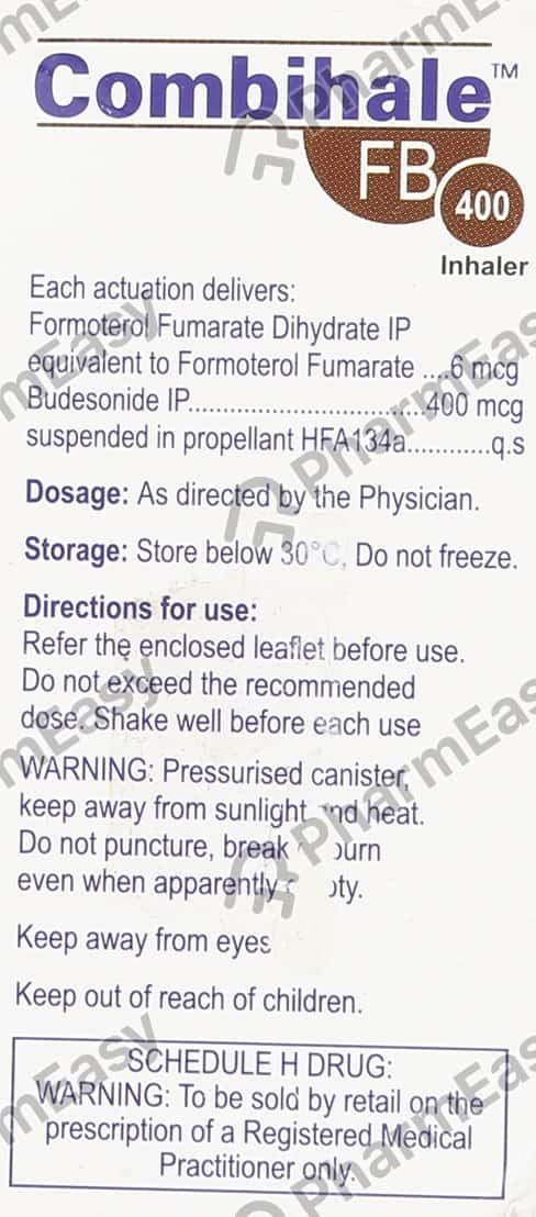 Combihale Fb 400mcg Box Of 120md 7.2gm Metered Dose Inhaler: Uses, Side ...