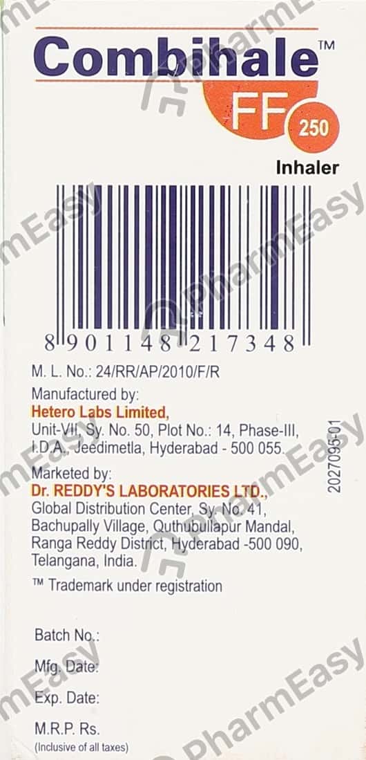 Combihale Ff 250mcg Box Of 120md 7.2gm Metered Dose Inhaler: Uses, Side ...