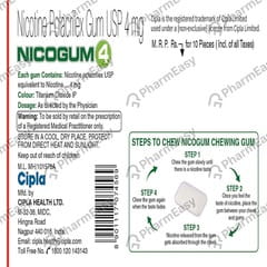 Nicogum 4 MG Chewing Gum (10): Uses, Side Effects, Price & Dosage ...
