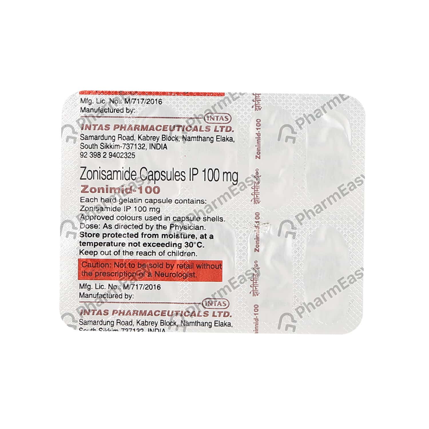 Buy Zonimid 100 MG Capsule (10) Online at Flat 18% OFF* | PharmEasy