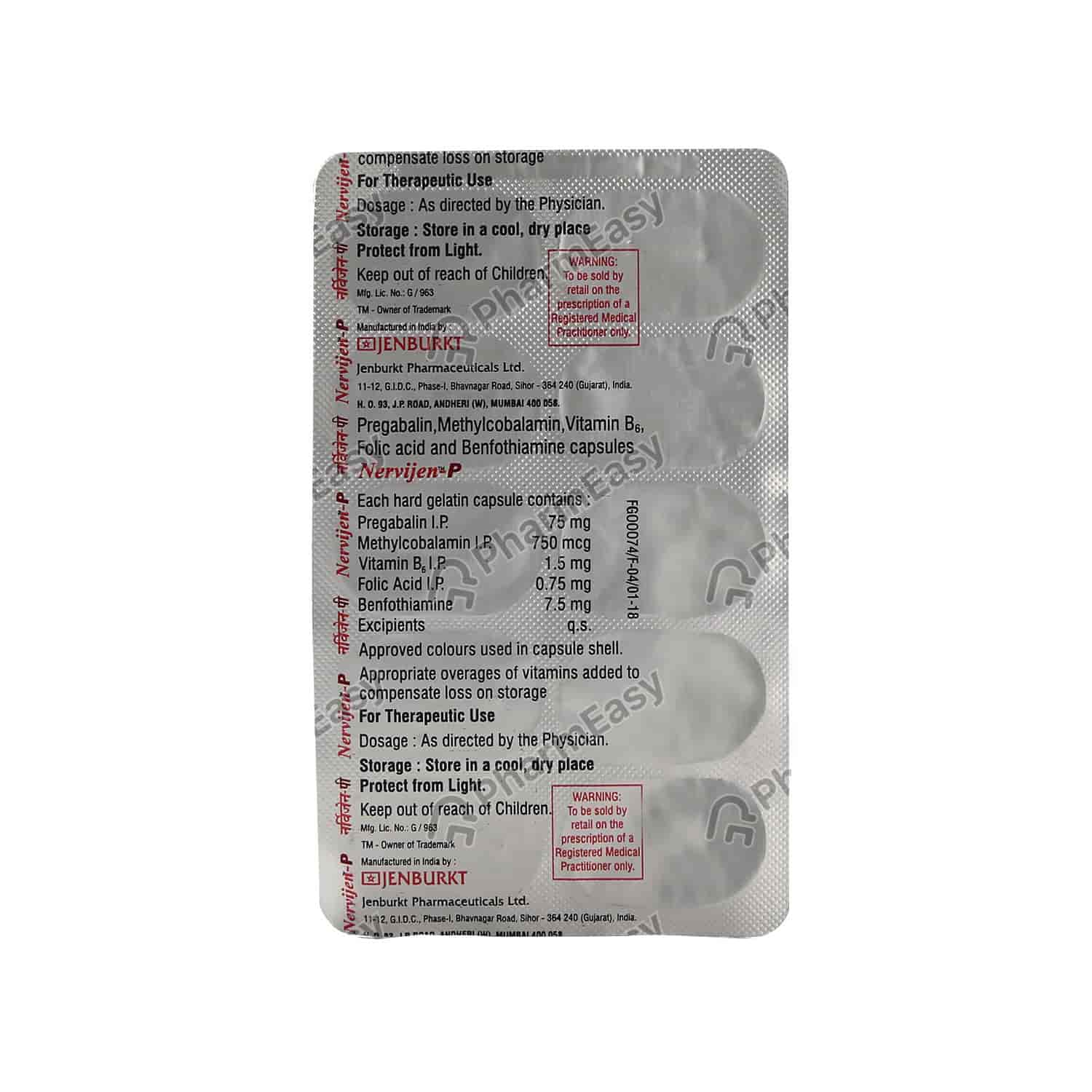 Buy Nervijen P Capsule Online at Flat 18% OFF* | PharmEasy