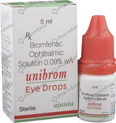 Unibrom 0.09 %W/V Eye Drop (5): Uses, Side Effects, Price & Dosage ...