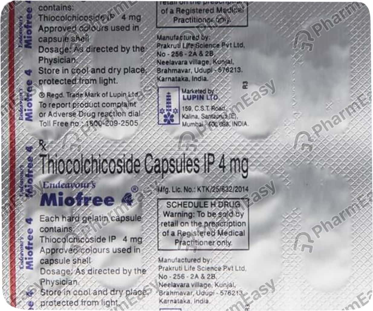 Miofree 4 MG Capsule (10): Uses, Side Effects, Price & Dosage | PharmEasy