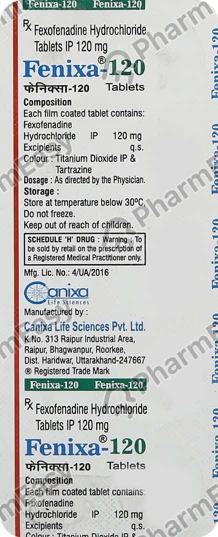 Fenixa 120 MG Tablet (10): Uses, Side Effects, Price & Dosage | PharmEasy