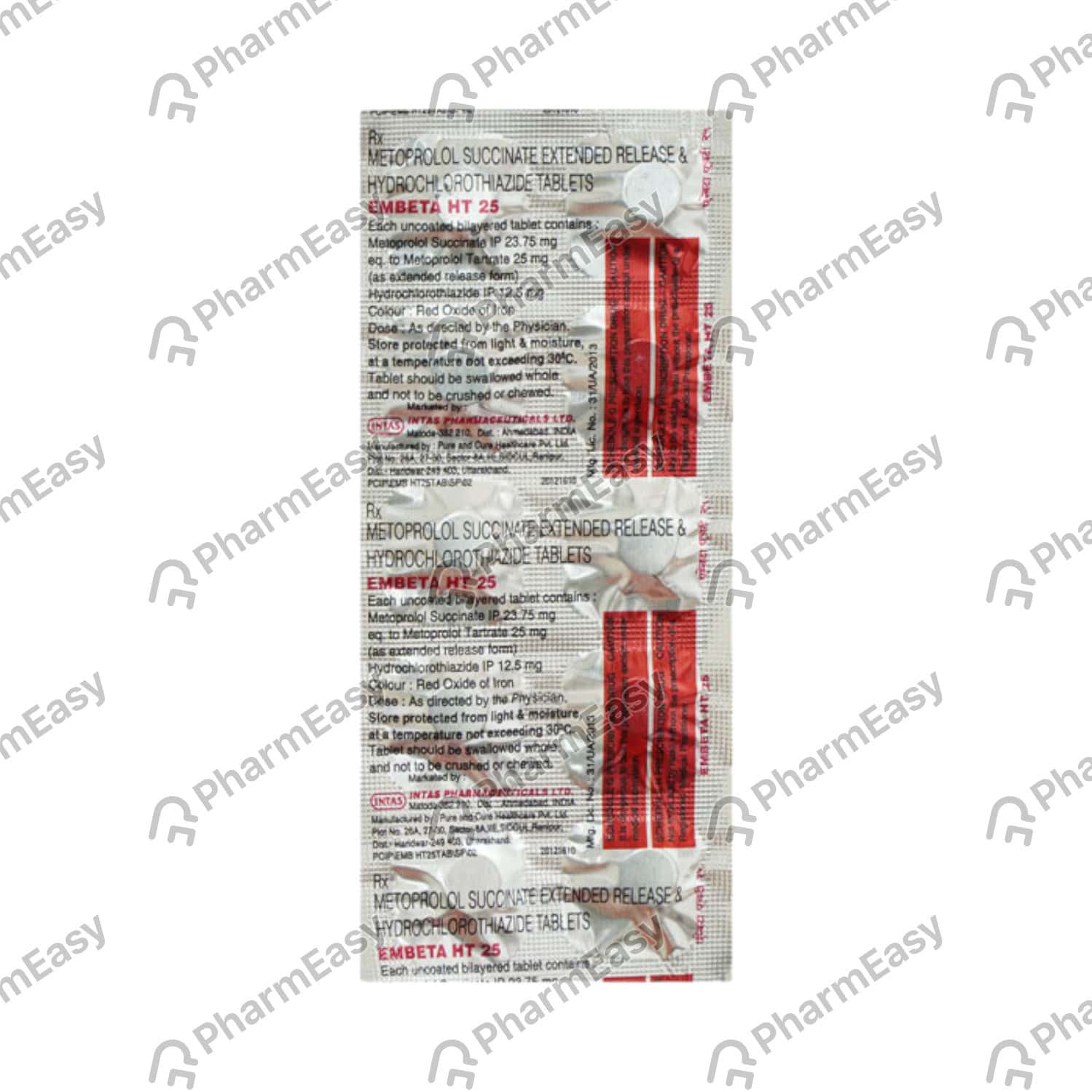 Embeta Ht 25mg Strip Of 10 Tablets: Uses, Side Effects, Price & Dosage ...