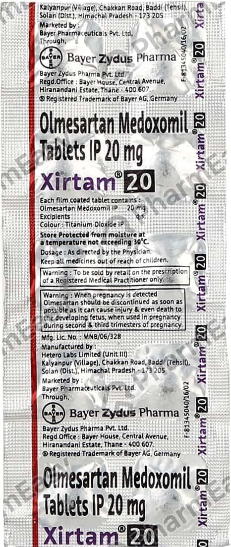Olmark 20 MG Tablet (15): Uses, Side Effects, Price & Dosage | PharmEasy