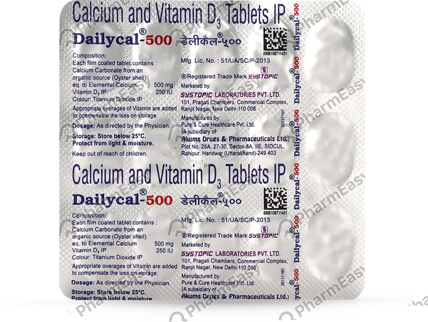 Dailycal 500mg Strip Of 15 Tablets: Uses, Side Effects, Price & Dosage ...
