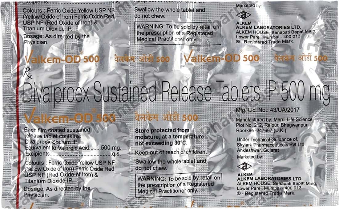 Valkem Od 500 MG Tablet (10): Uses, Side Effects, Price & Dosage ...